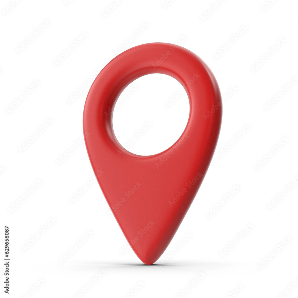 3D Rendering PNG Realistic Location Red map pin GPS pointer markers GPS ...