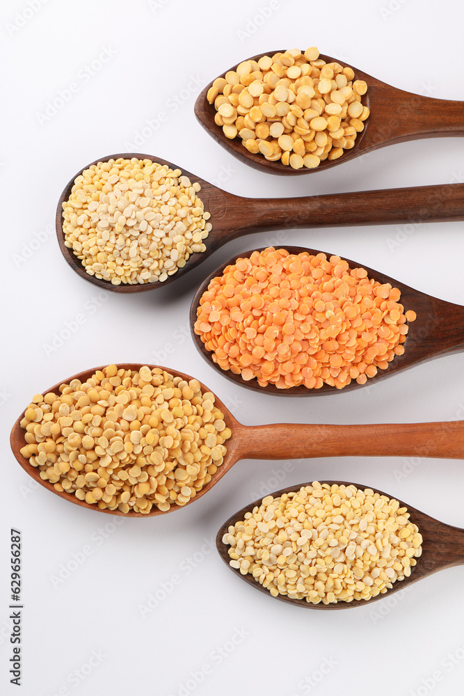 Dals or pulses of India, staple food- Masoor daal, Urad dal, moong dal ...