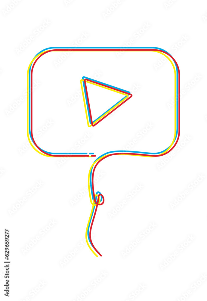 Play button hand row drawing vector art work eps Stock Vector | Adobe Stock