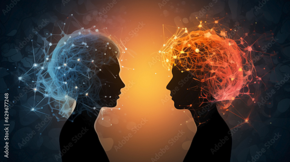 Two people with mutual emotional connection look into each other's eyes ...
