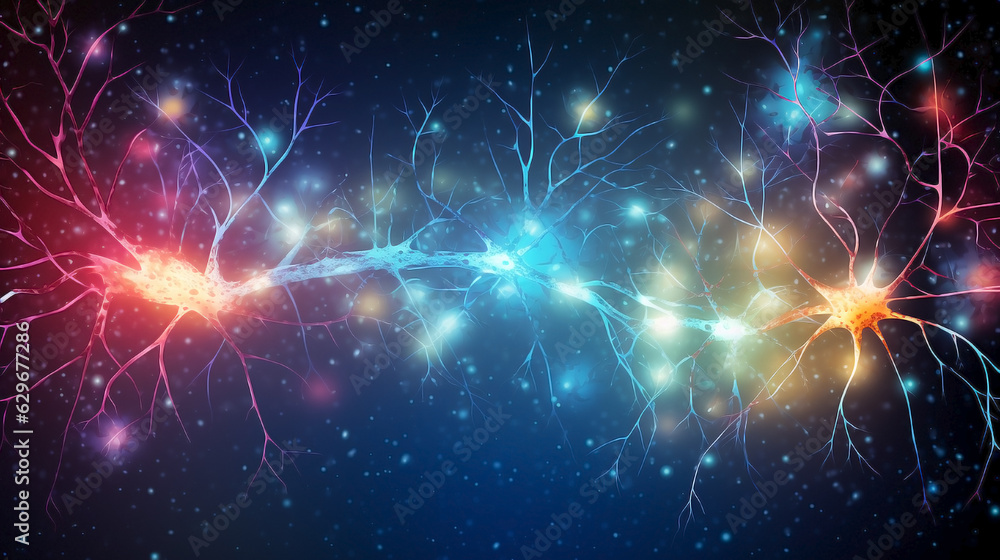 Dendrites connecting to a neuron in the brain of a human person. The ...