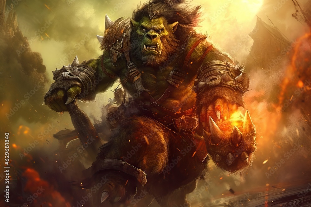 Big Troll videogame, massive monster from a fantasy tale Stock ...