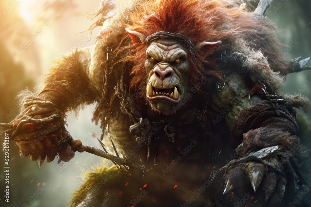 Big Troll videogame, massive monster from a fantasy tale Stock ...