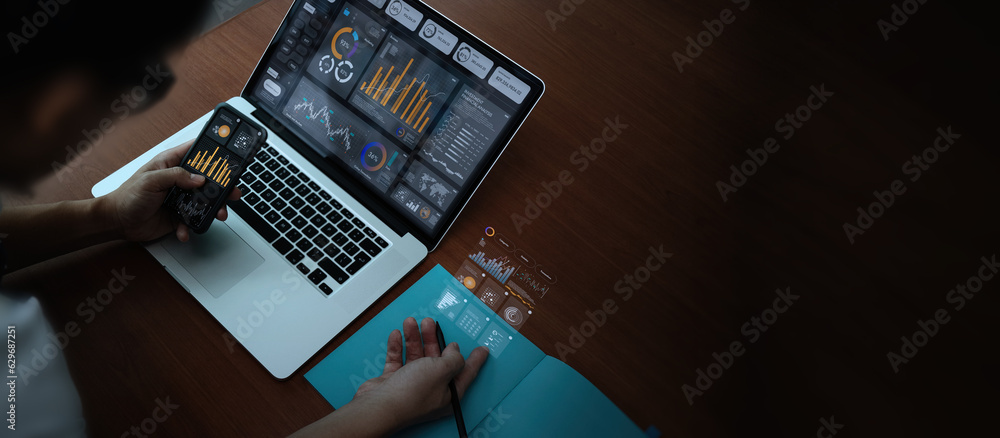 Stock market financial investment and trading graph interface showing ...