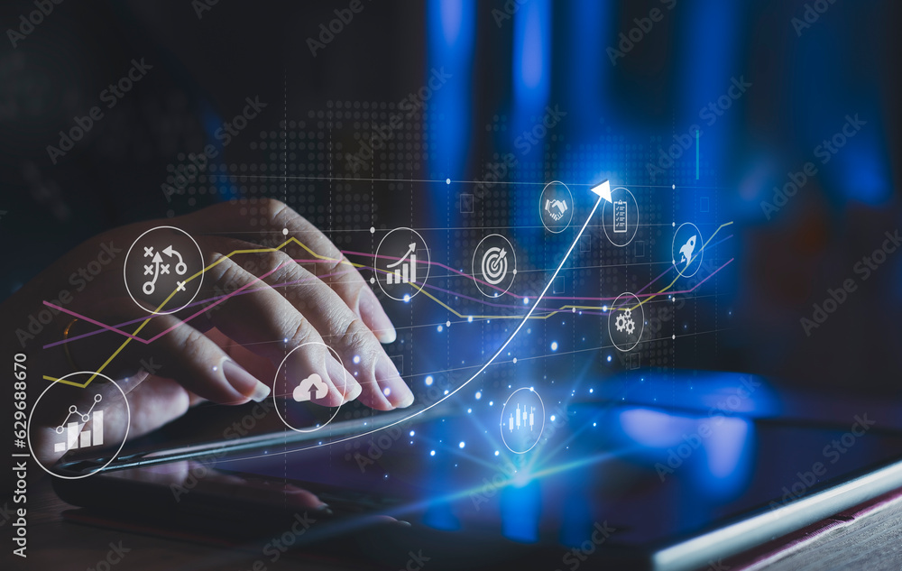 Project management Time Planning business concept. Business process management, automated ...