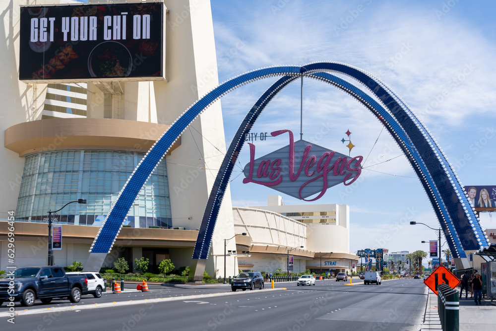 The new Gateway Arches in downtown Las Vegas, Nevada, United States ...
