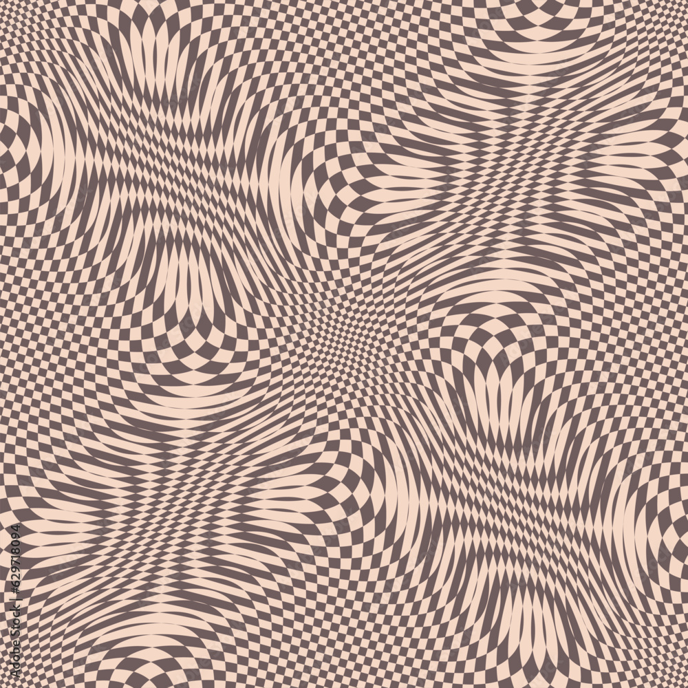 Vector seamless pattern with optical illusion effect. Simple abstract ...