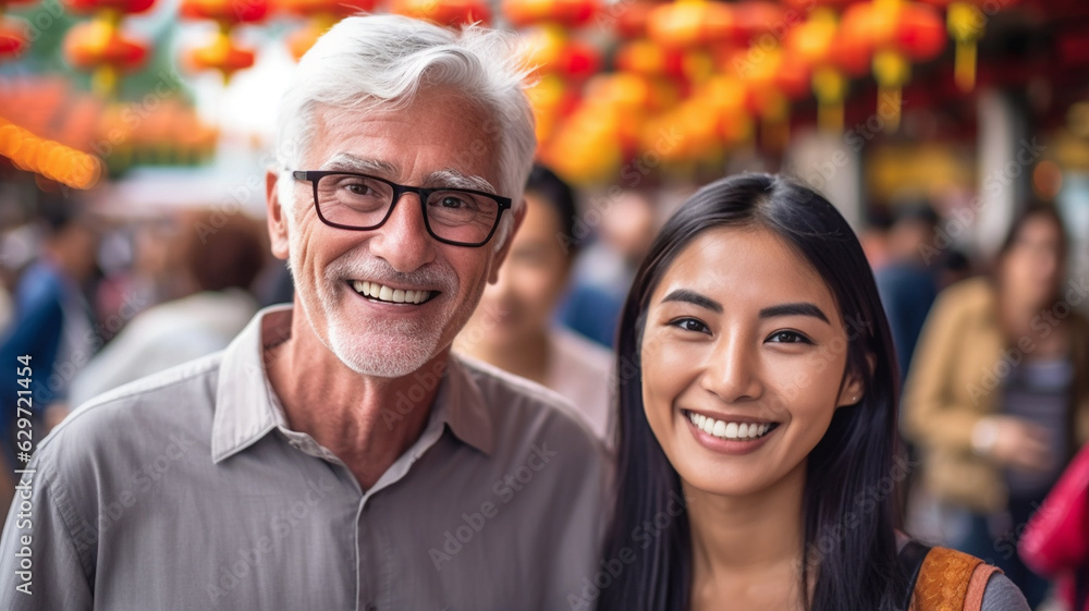 relationship and love and partnership between elderly gray hair ...