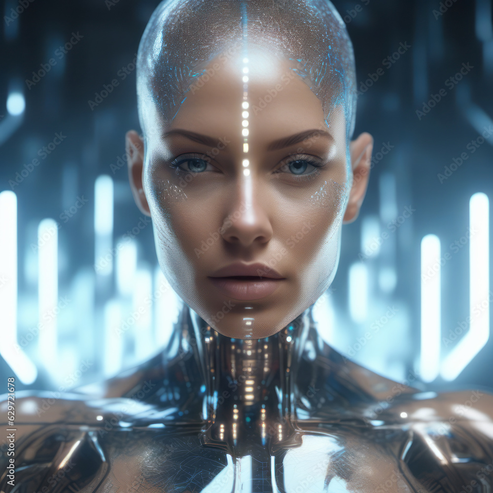 AI Android Female cyborg for chat/friend/machine learning in futuristic ...