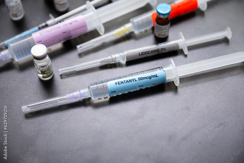 Fentanyl syringes, anesthetics, and muscle relaxers, succinylcholine ...