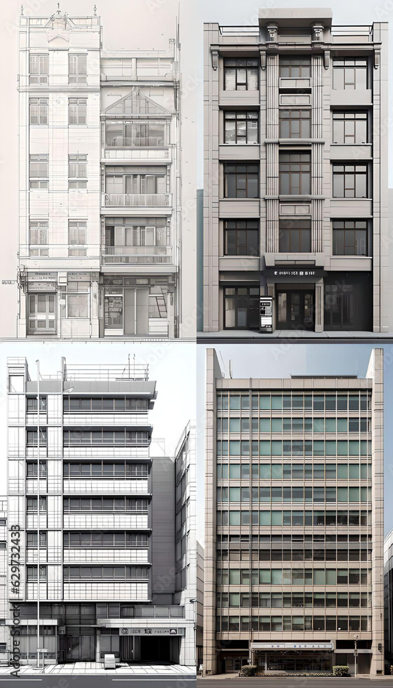Orthographic Tokyo Japan Orthographic View Building. Stock Photo ...