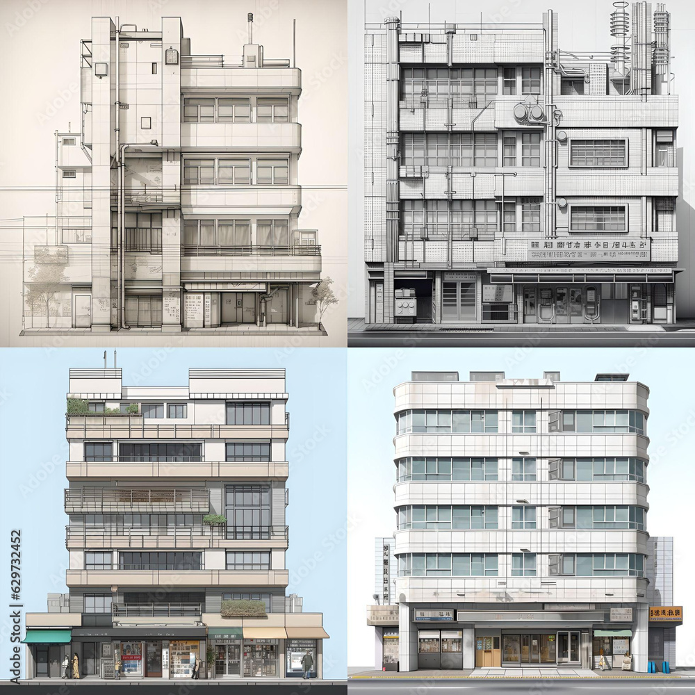 Orthographic Tokyo Japan Orthographic View Building. Stock Illustration ...