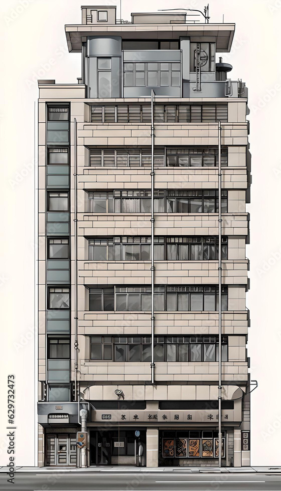 Orthographic Tokyo Japan Orthographic View Building. Stock Photo ...