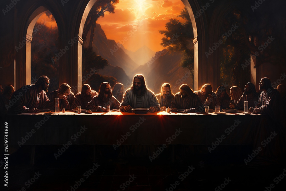 Betrayal of Jesus and His Disciples at the Last Supper Stock ...