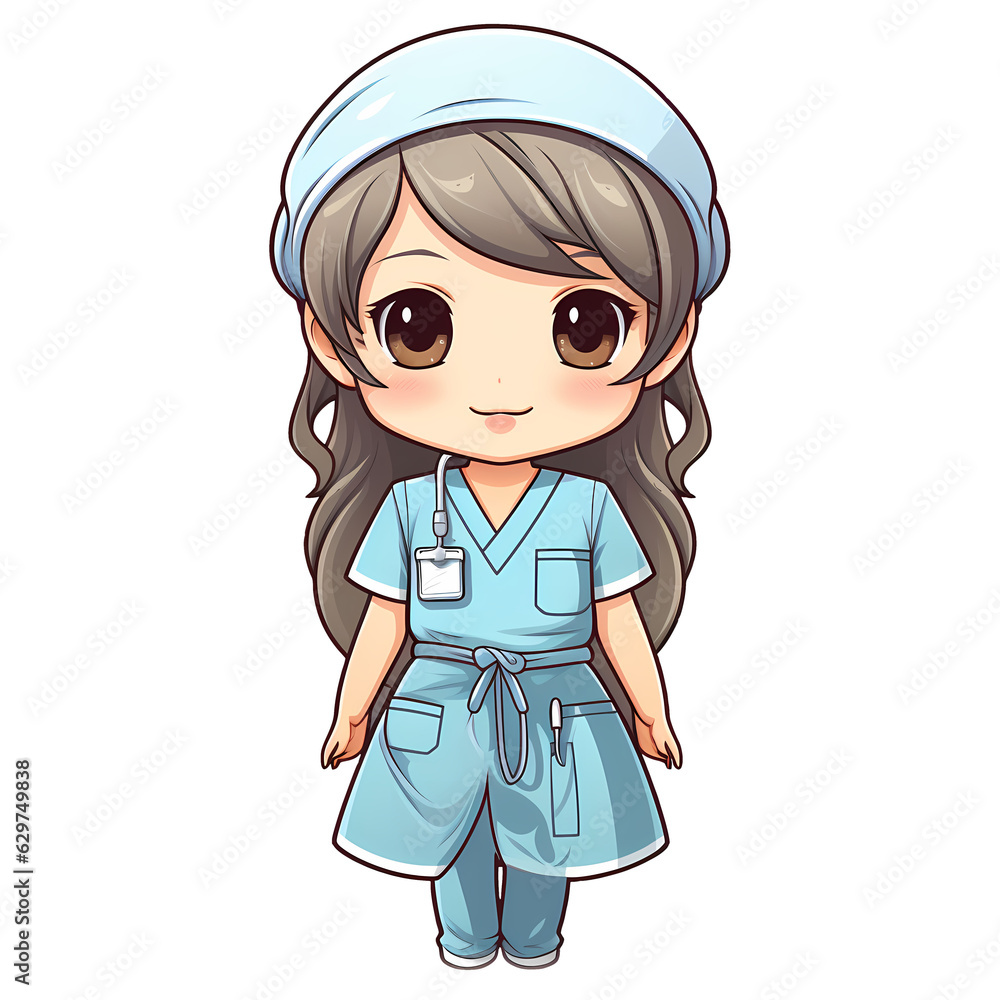 Cute Nurse Clipart Illustration Stock Illustration | Adobe Stock