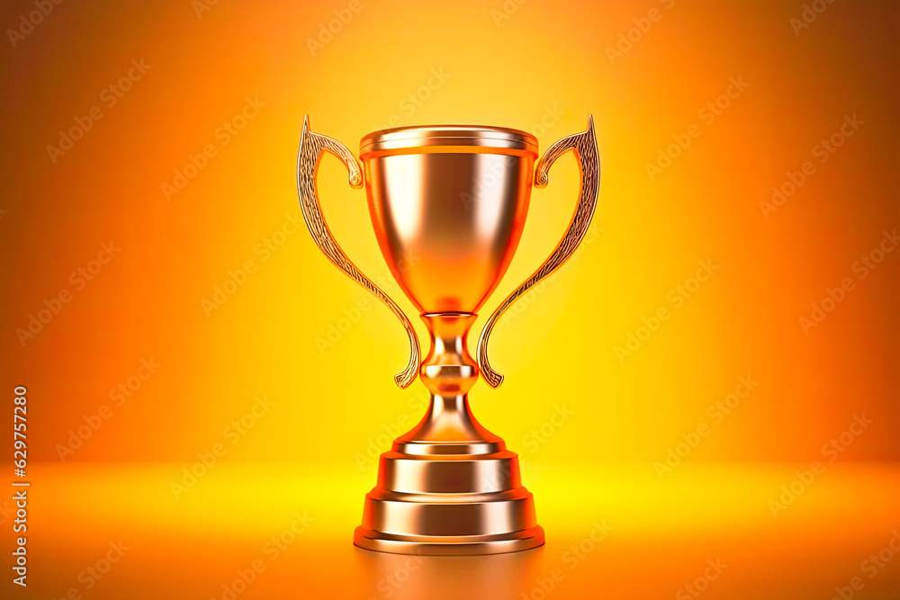 Gold trophy a best champion award on success prize winner with golden ...