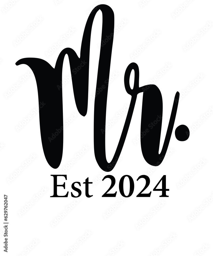 Mr and Mrs Est 2024 svg PNG, mr svg, mrs svg, Wedding Svg Bundle, Hubby ...