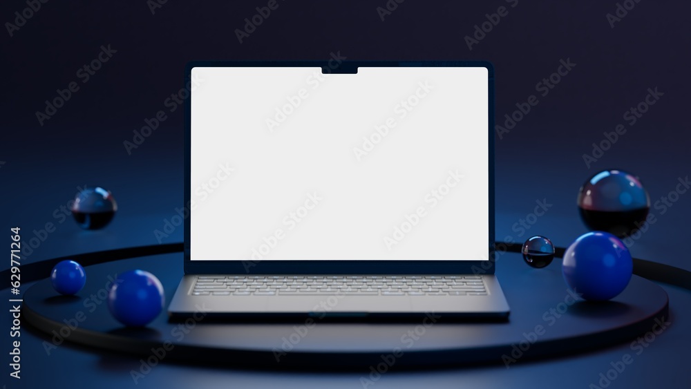 Laptop computer product website presentation modern, mockup Stock ...