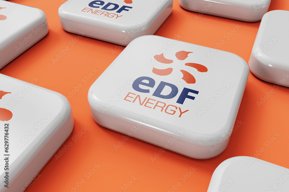 LONDON, UK - July 2023: EDF gas and electricity energy supplier company ...
