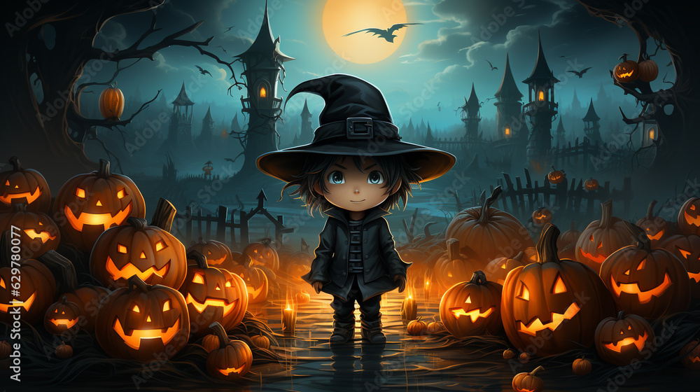 Cartoon illustration of kids celebrating halloween Stock Illustration ...
