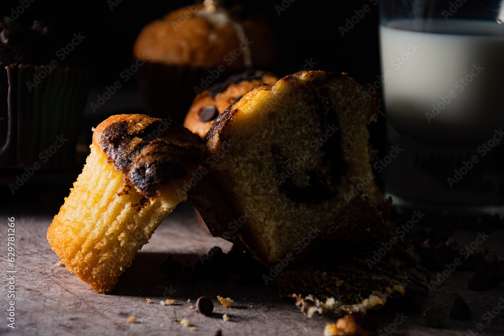 bizcochos, pastel, alimento, postre, achocolatado, madalena, bombones ...