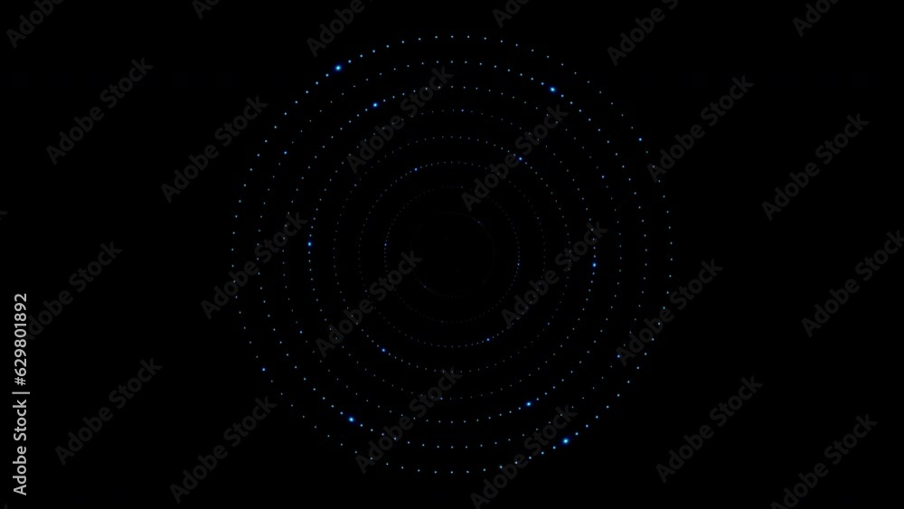 A lots of rotating circles of different scales, consisting of small ...