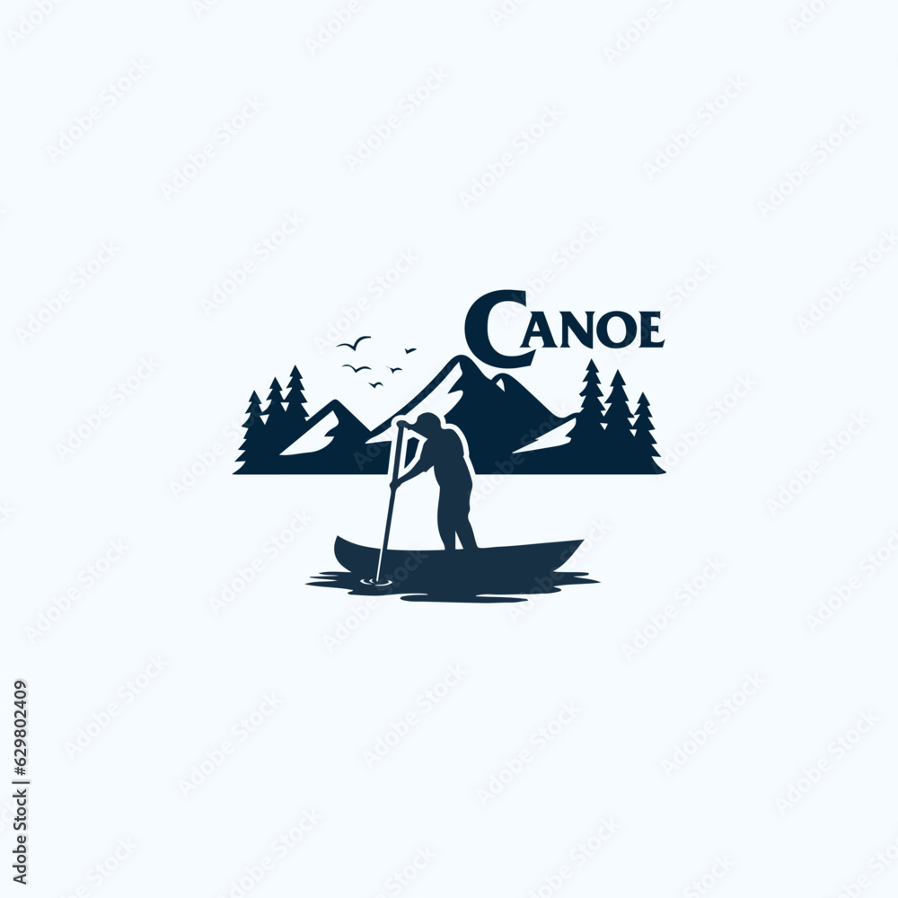 Canoe Paddle Adventure Logo.Canoe Oar Adventure Symbol.Kayak Sport Logo ...