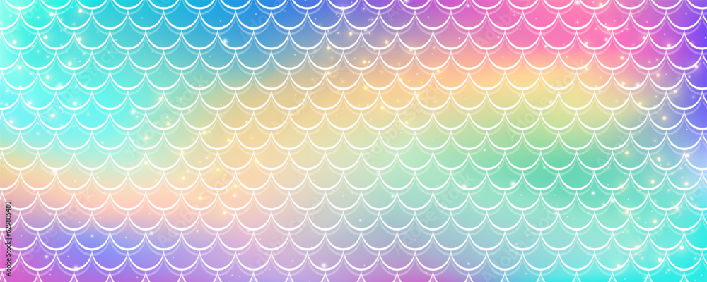 Mermaid rainbow background in fantasy style with scales. Unicorn ...