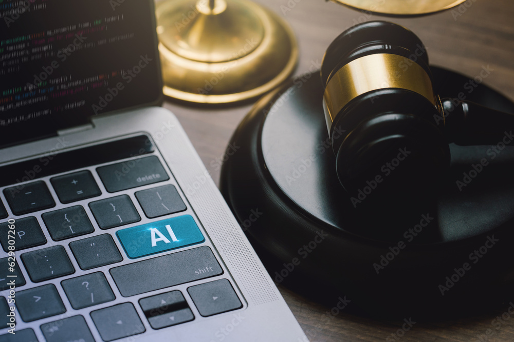 AI ethics and AI Law concept. Ai text on the keyboard button for ...
