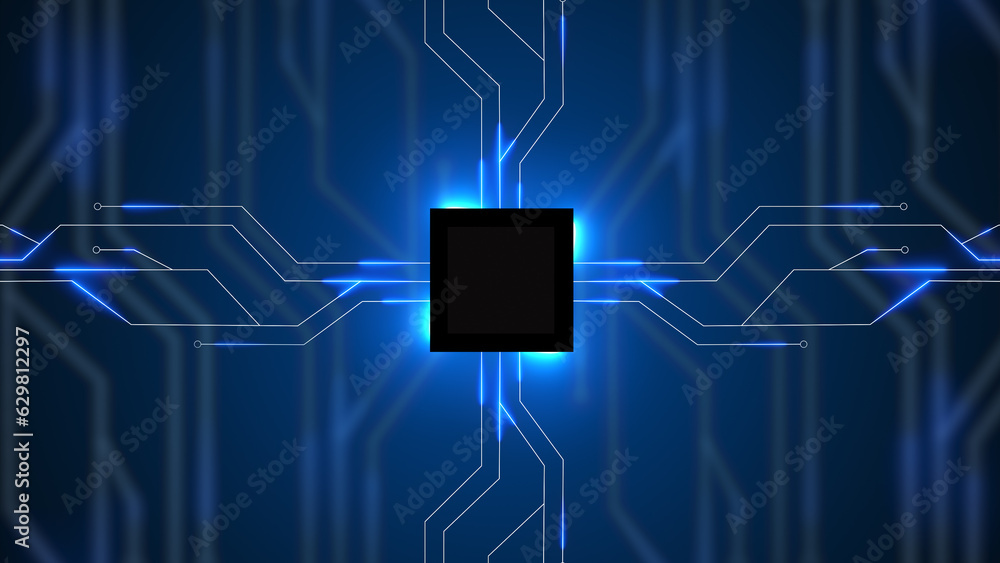 Futuristic Digital Circuit Motherboard digital chip Technology ...