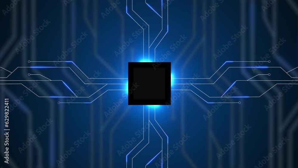 Futuristic Digital Circuit Motherboard digital chip Technology ...