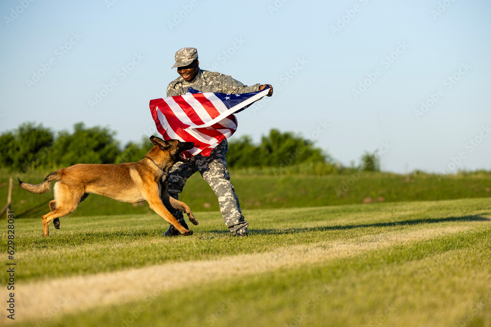 War heroes and true patriots enjoying freedom and Independence. Soldier ...