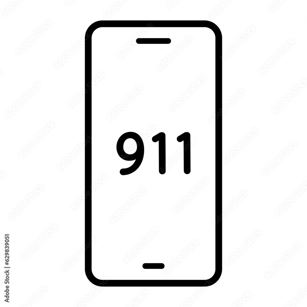 Black emergency call 911line icon, simple emergency helpdesk flat ...