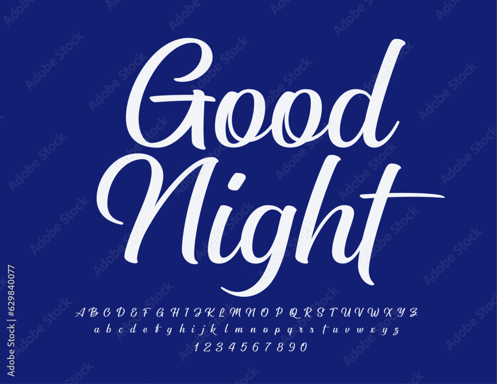Vector stylish Card Good Night. Beautiful Calligraphic Font. Trendy ...