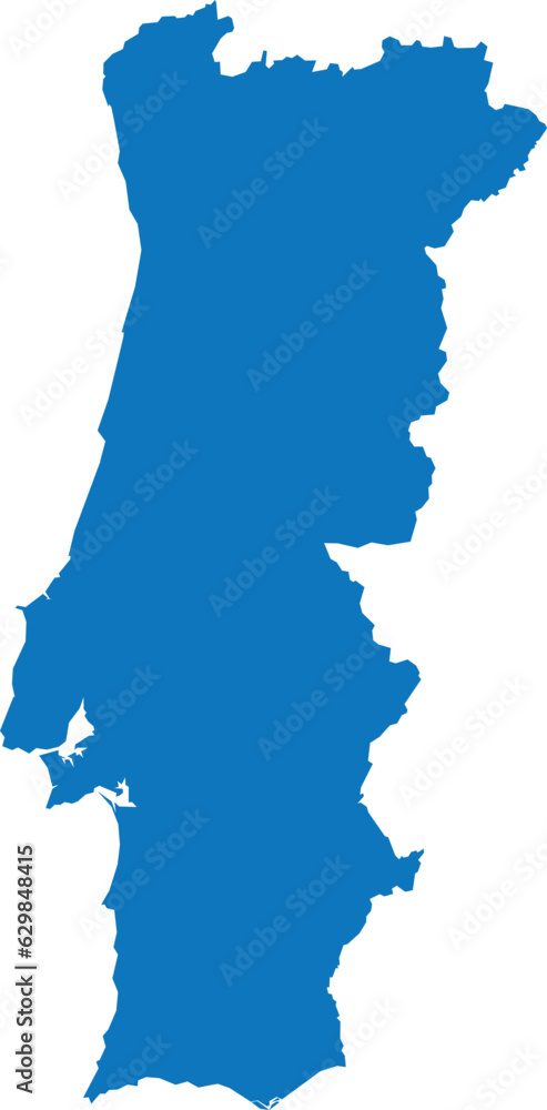 BLUE CMYK color detailed flat stencil map of the European country of ...