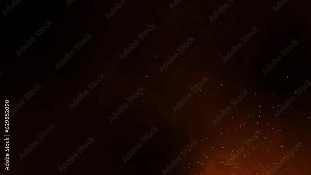 4K 3D Background of Abstract fire ash sparks rising up overlay. chaotic ...