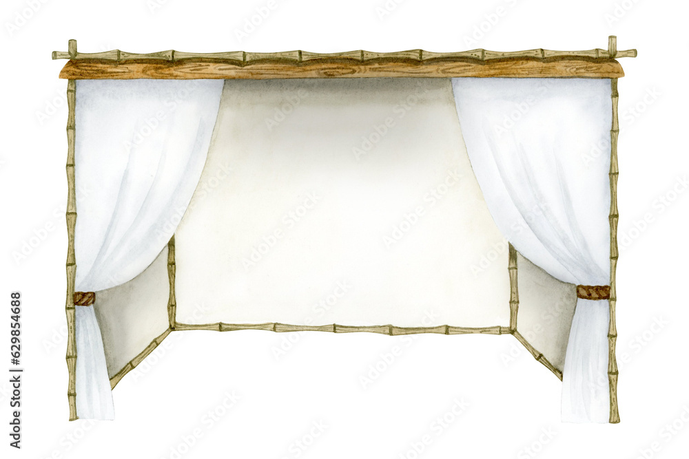 Sukkah watercolor illustration isolated on white background for Jewish ...