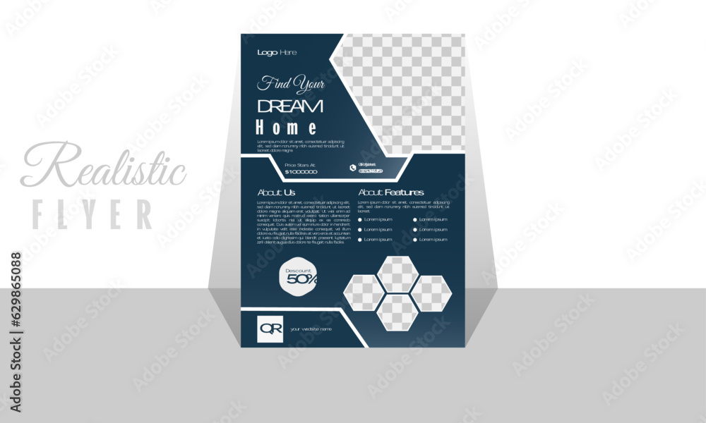 Professional Realistic Flyer Design Template. Stock Vector | Adobe Stock