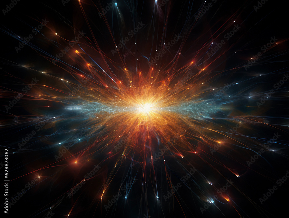 an explosion of light captured at the exact moment of detonation ...
