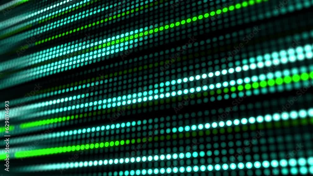 Vidéo Stock Turquoise and green glowing pixels. LED screen. Effect of ...