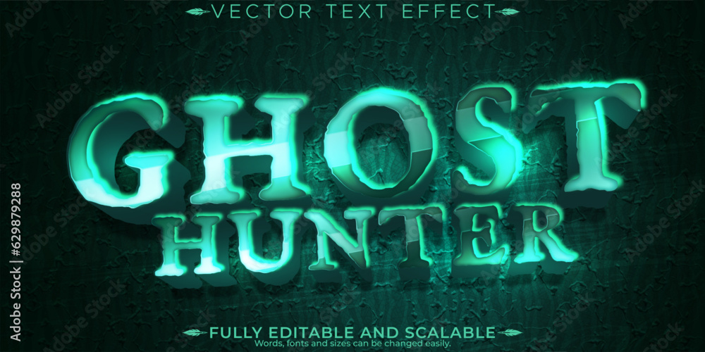 Ghost huntertext effect, editable horror and blood text style Stock ...