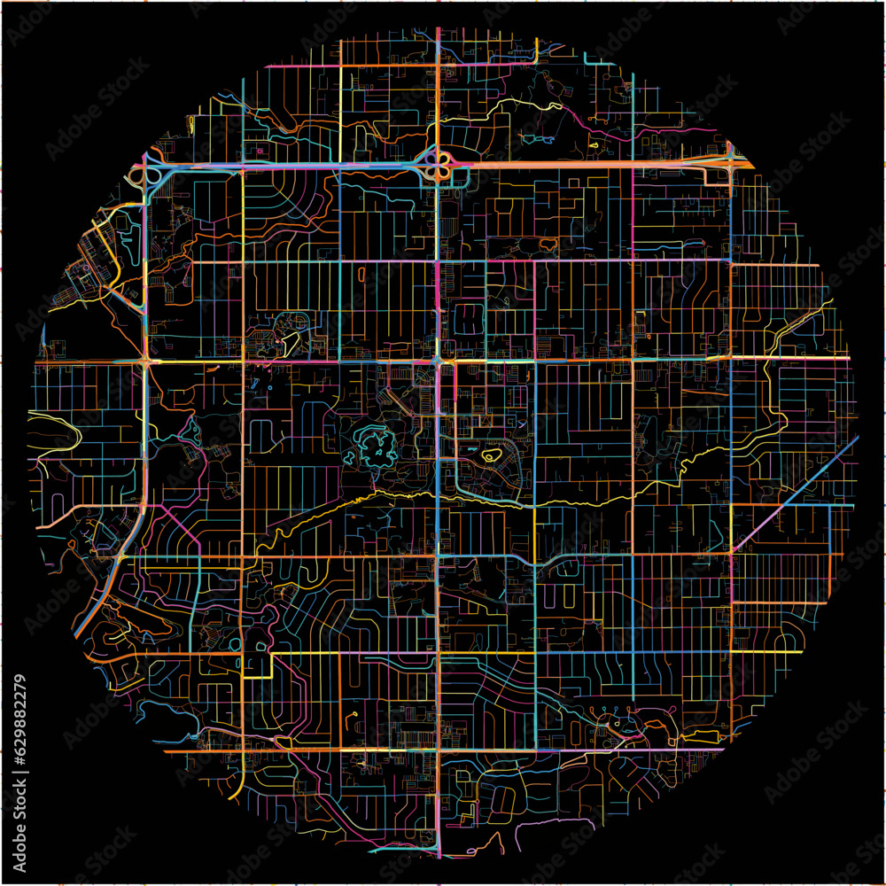 Colorful Map of Lakewood, Colorado with all major and minor roads ...