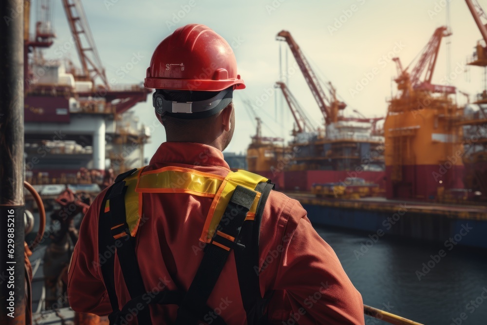 Poster Offshore oil and gas wellhead remote platform which produced raw ...