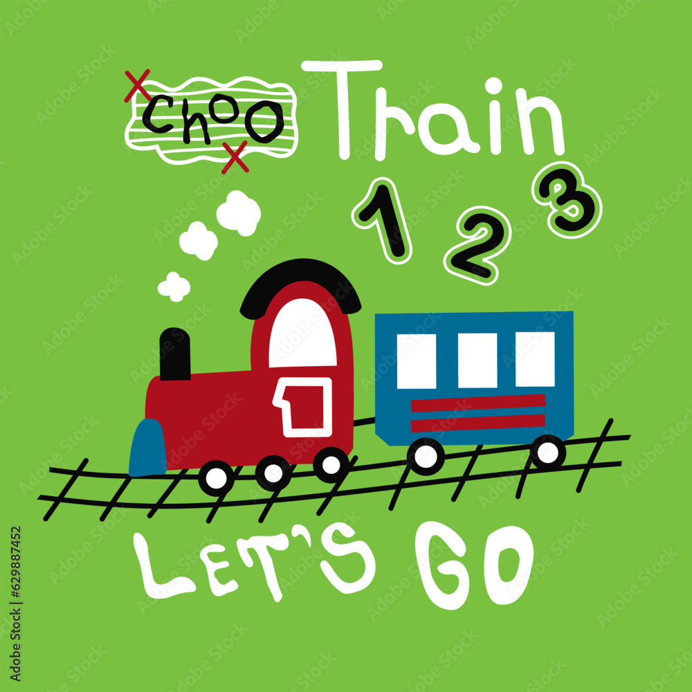 little train funny cartoon,vector illustration Stock Vector | Adobe Stock