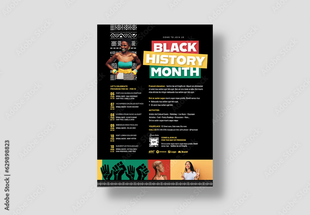 Black History Month Flyer Template Stock Template | Adobe Stock