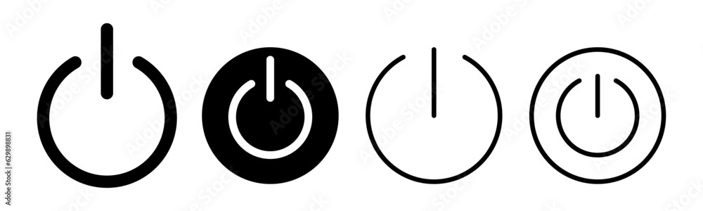 Power icon set illustration. Power Switch sign and symbol. Electric ...