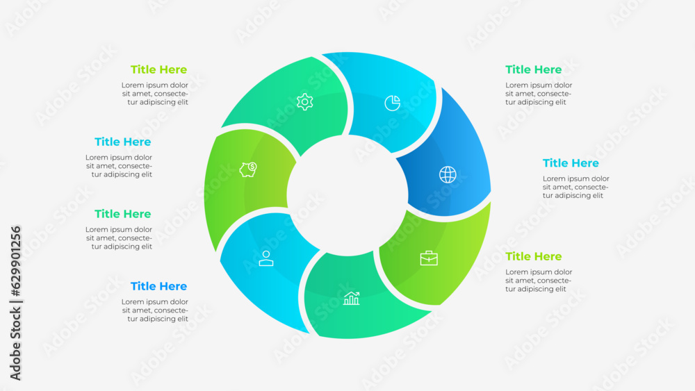 Round diagram divided into 7 segments. Concept of seven options of ...