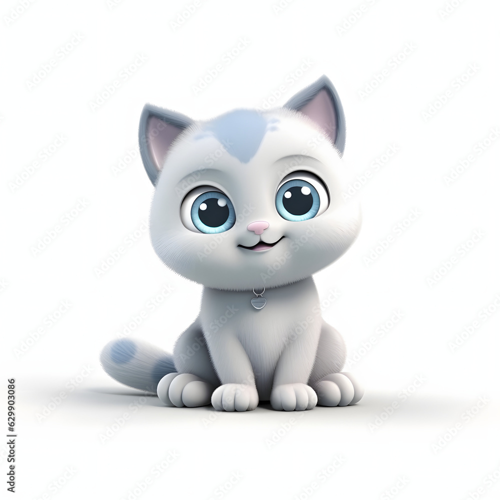 cute cat 3d animation Made with Generative AI Stock Photo | Adobe Stock