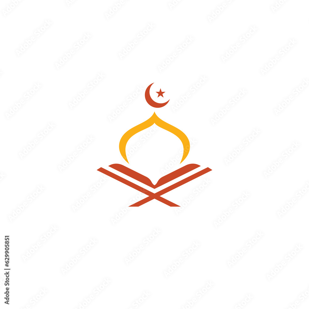 Quran Logo Design. Modern Islamic Mosque And Quran Logo Stock Vector ...