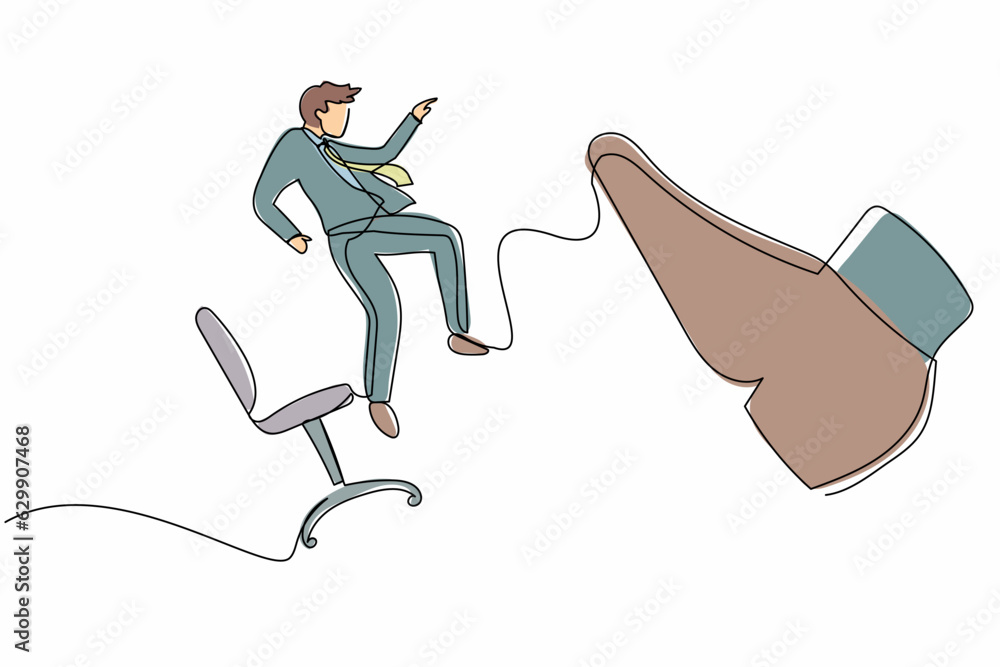 Vecteur Stock Continuous one line drawing unhappy small businessman ...